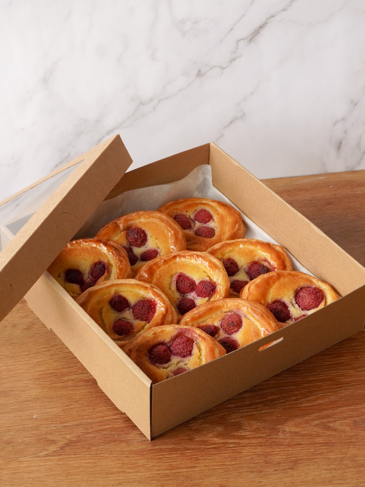 Mini Raspberry Almond Danish Party Platter (9 pieces) – Plain Vanilla ...