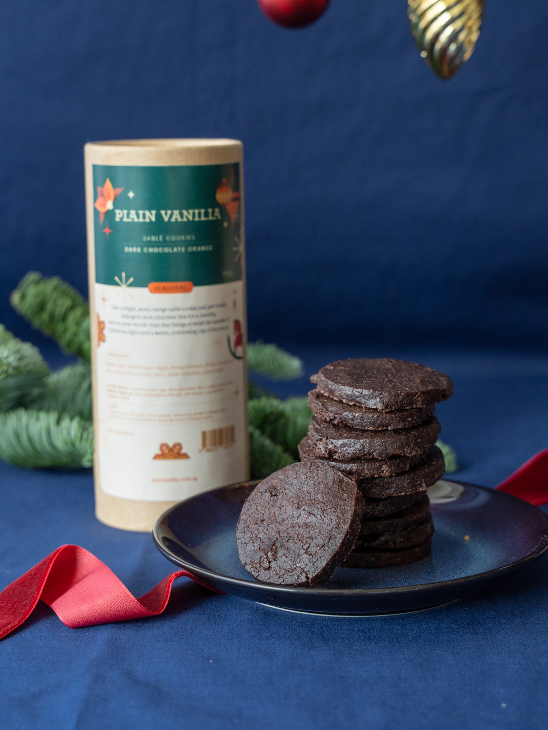 Orange Dark Chocolate Sablé Cookies Tower – Plain Vanilla Online